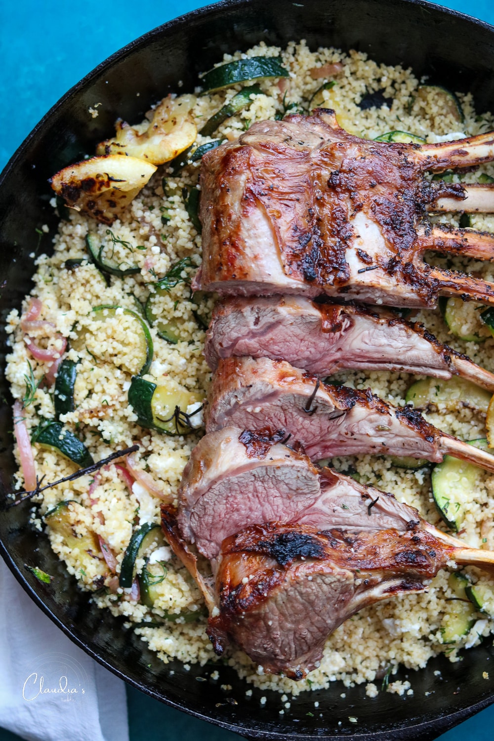 Rosemary Lemon Rack of Lamb with Couscous – Claudia's Table