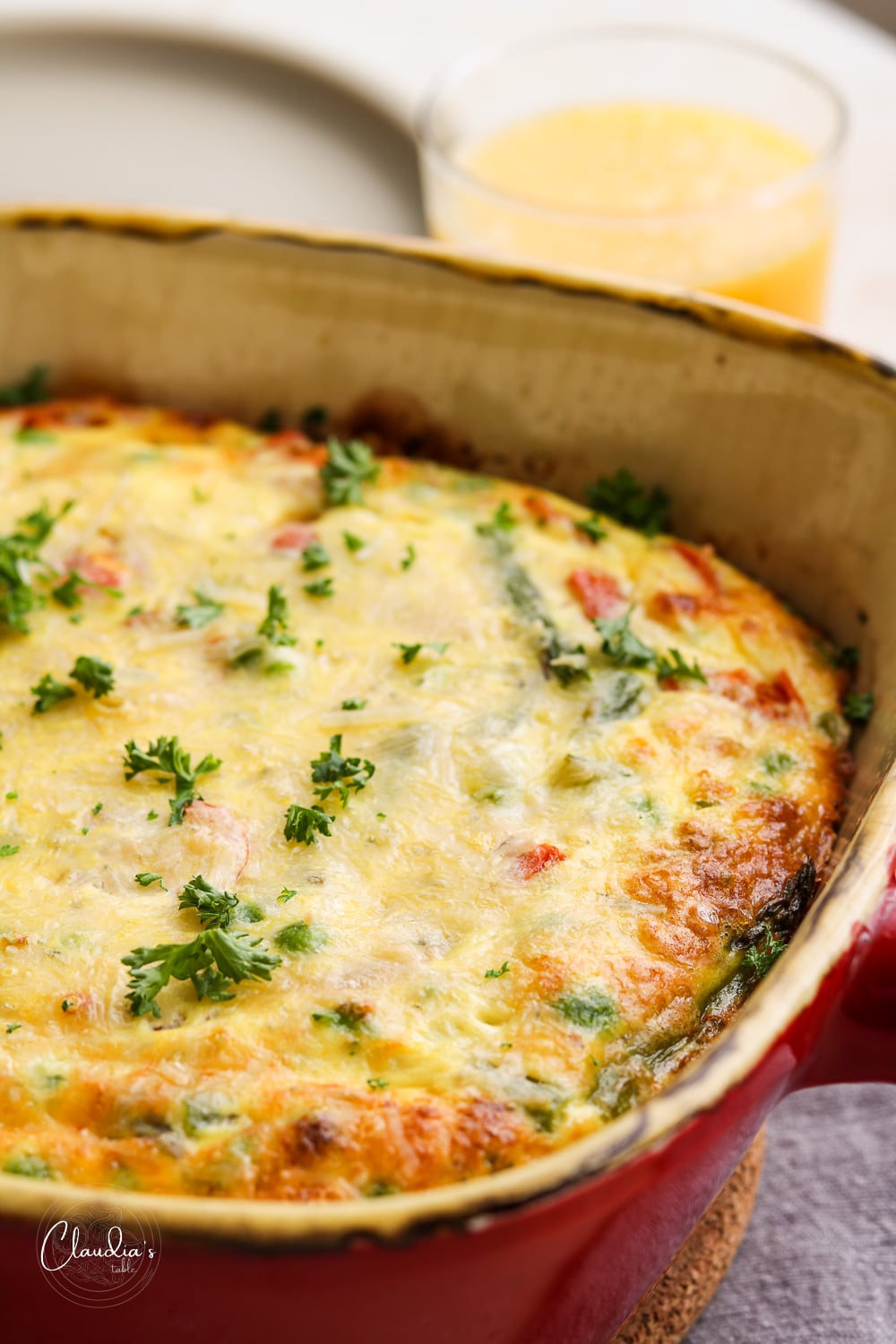 Asparagus Frittata with Ricotta and Prosciutto – Claudia's Table