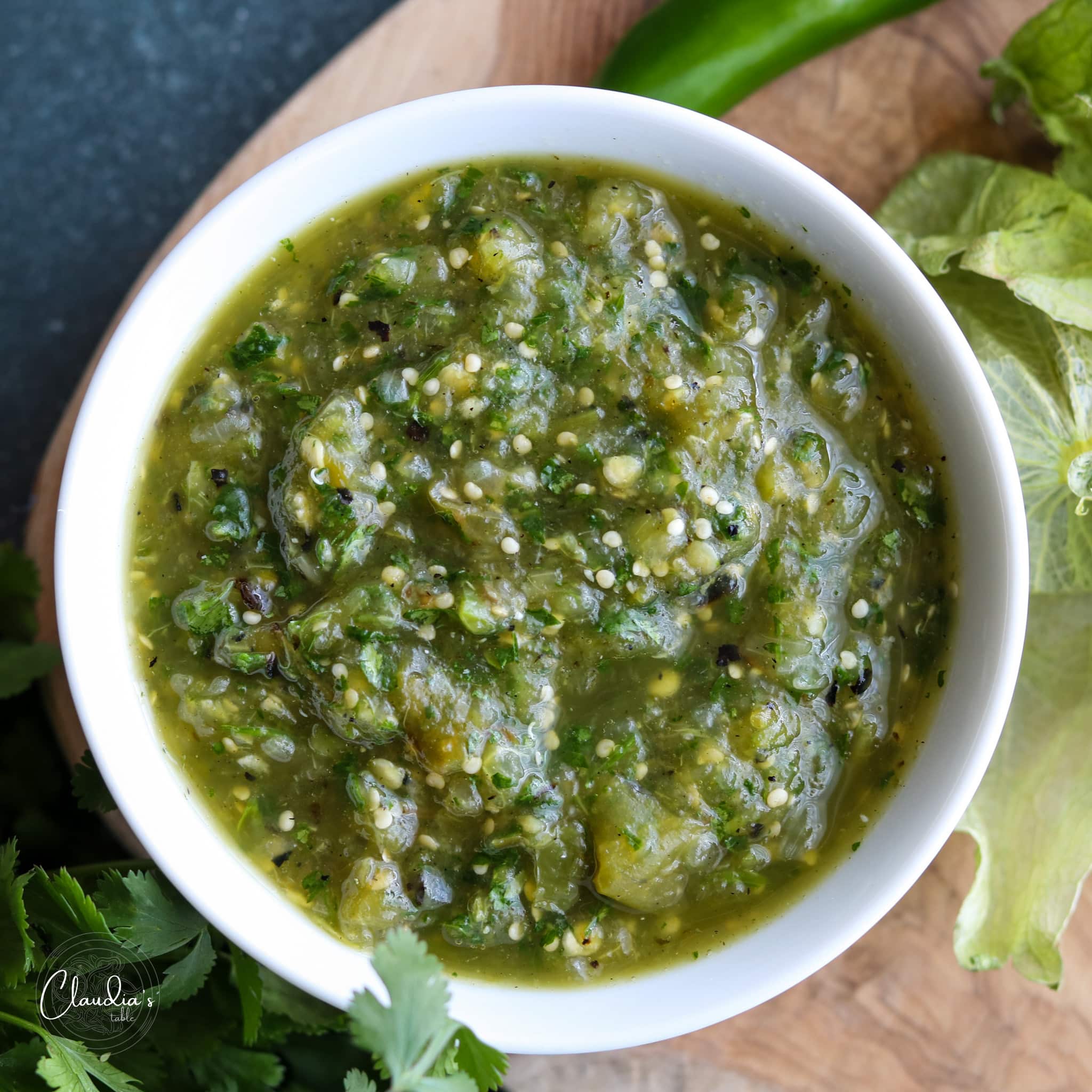 Roasted Tomatillo Salsa Verde – Claudia's Table